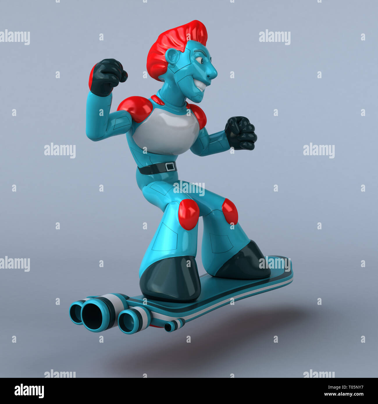 Red robot - 3D Illustration Stock Photo - Alamy