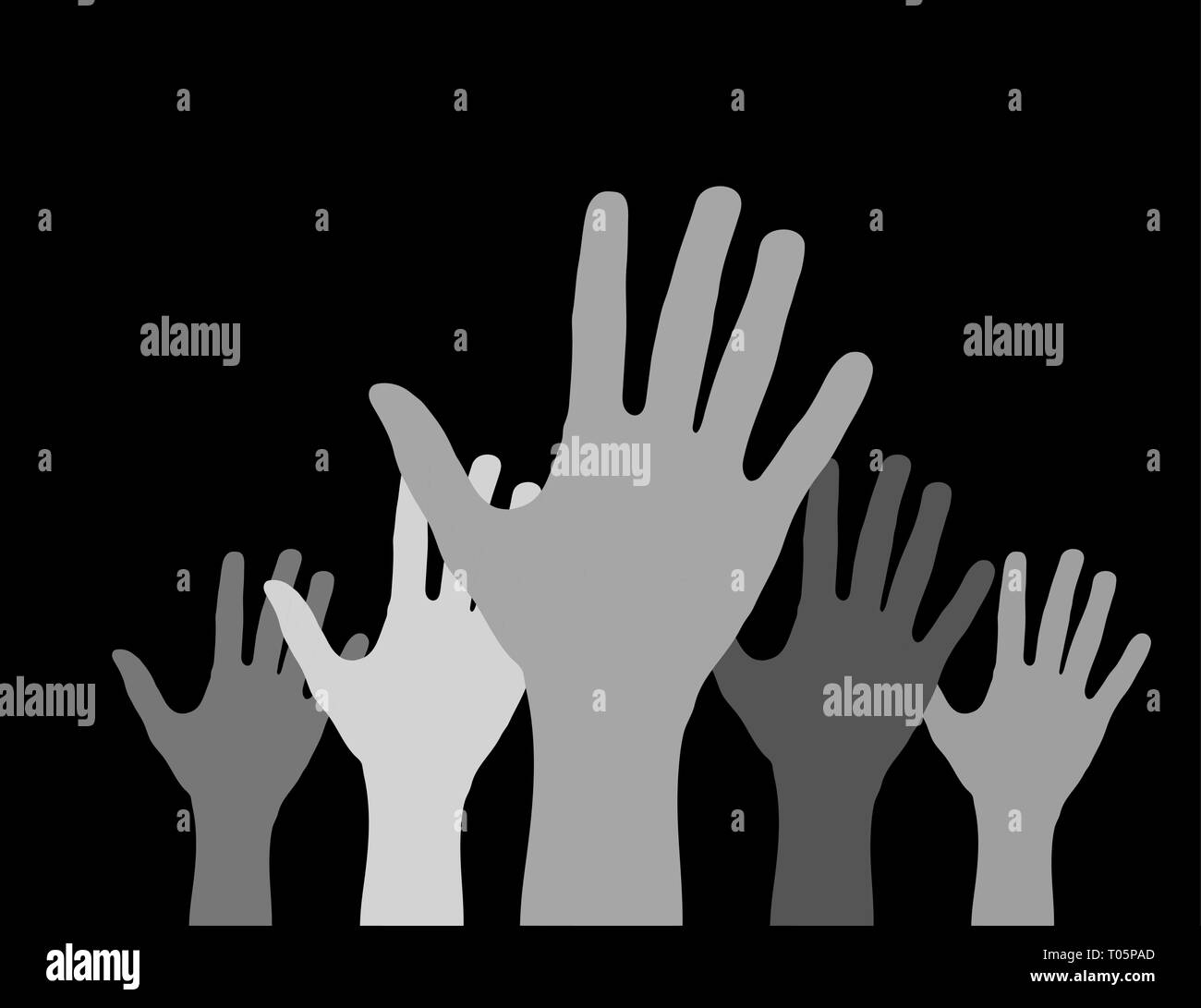 Hands with open palms extended upwards, simple flat design Stock Vector ...