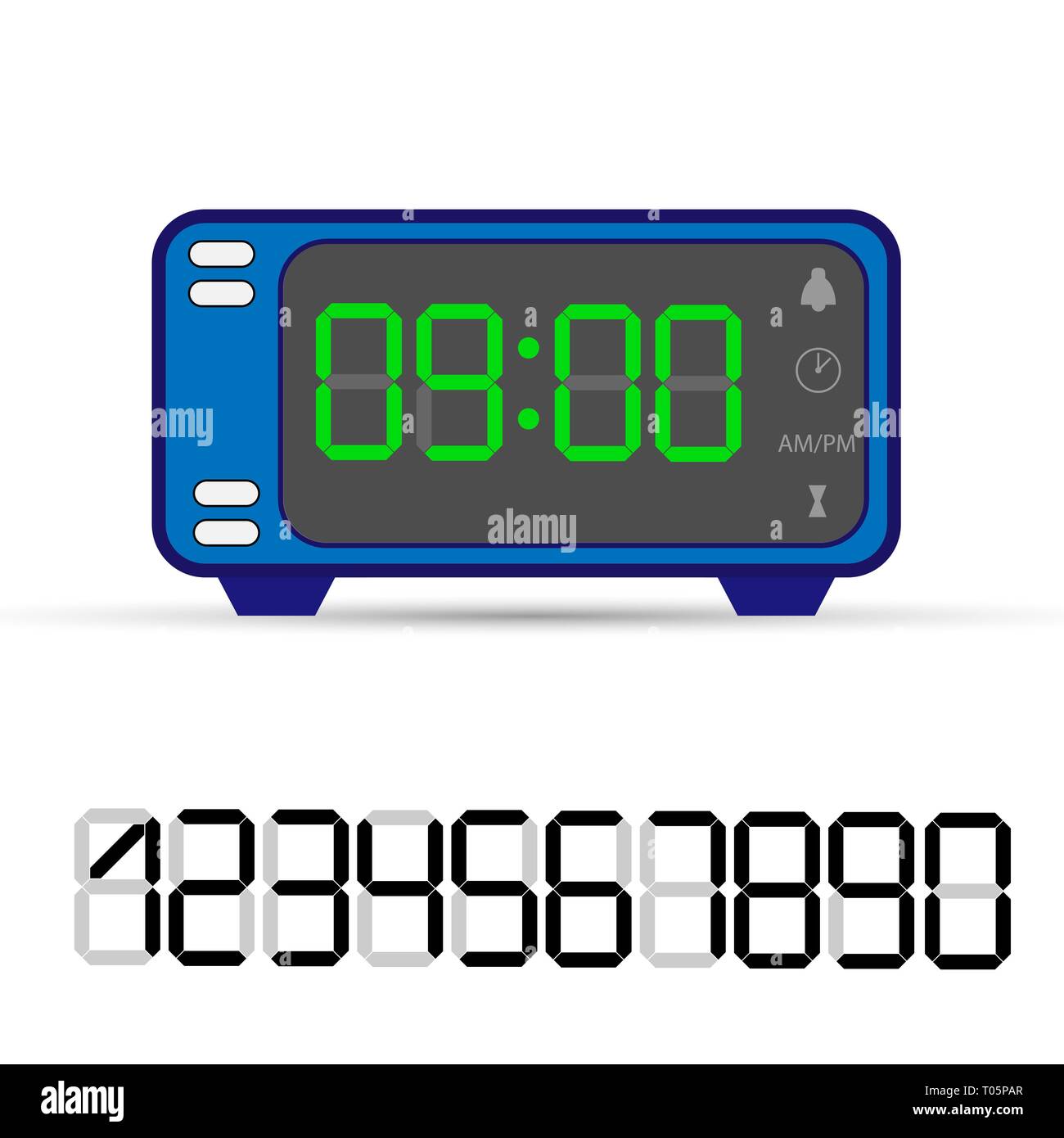 Electronic clock with a set of numbers for decoration and design Stock ...