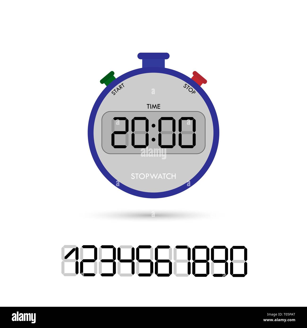 Electronic stopwatch with a set of numbers for the design and design ...