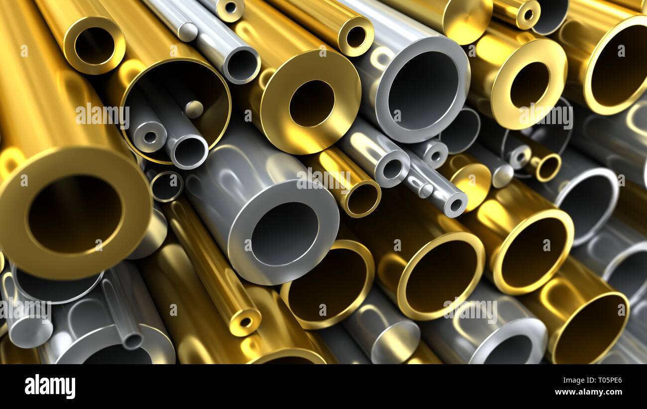 3d render copper pipes hi-res stock photography and images - Alamy