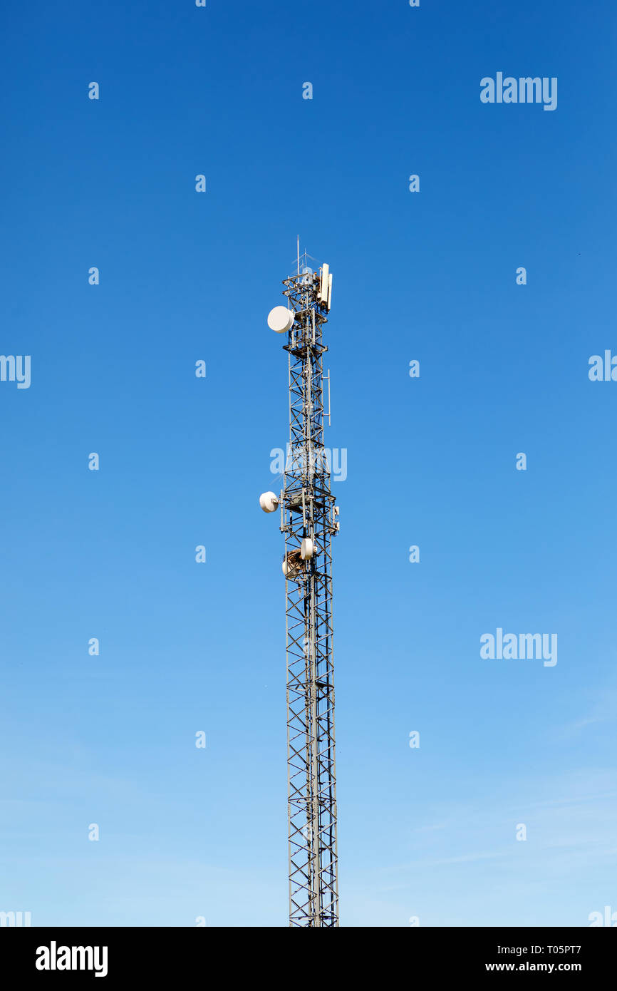 Very tall antenna tower for communication Stock Photo - Alamy