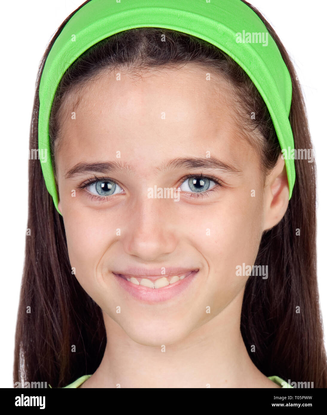 Pretty girl with amazing blue eyes looking at camera Stock Photo - Alamy
