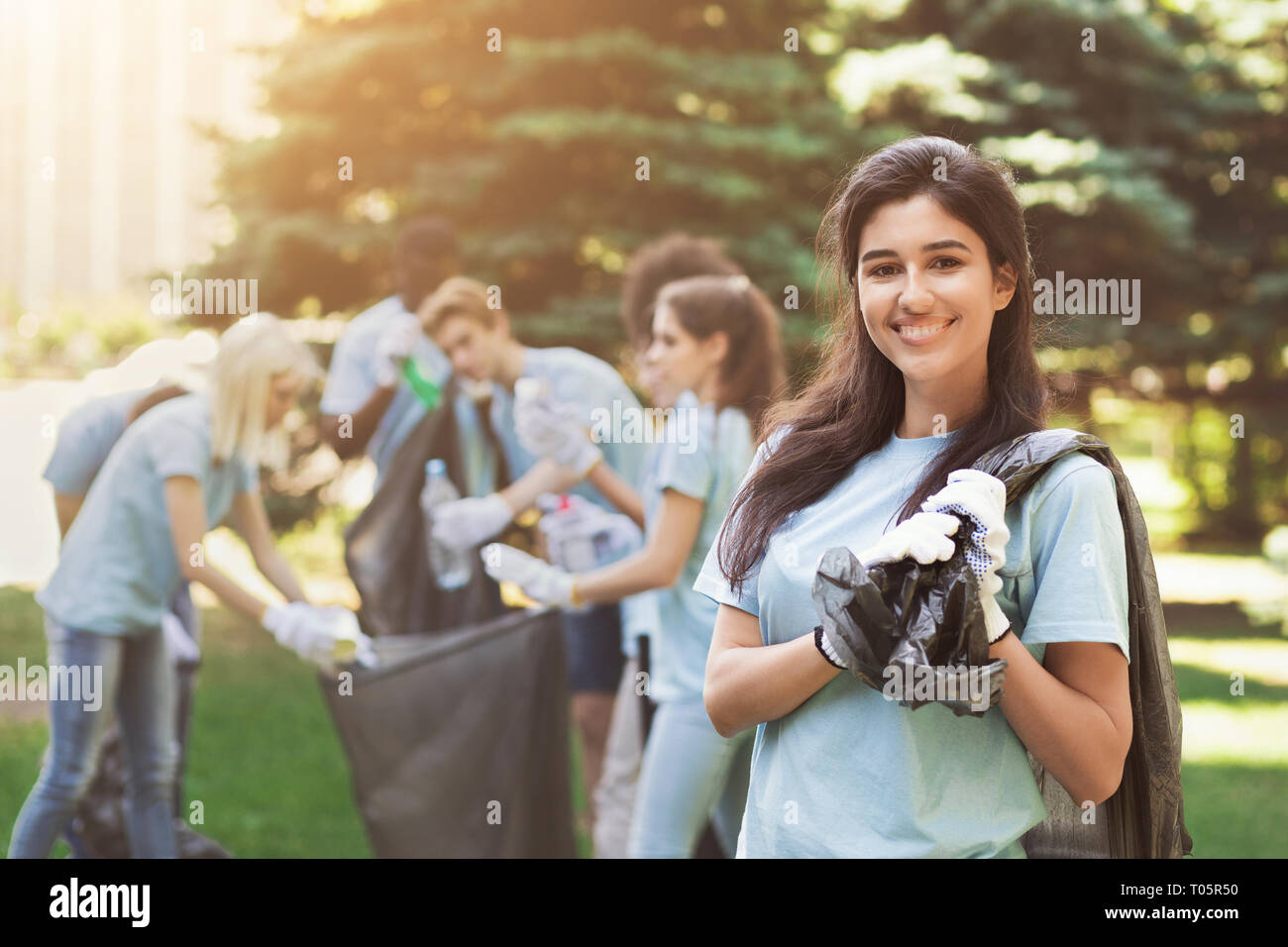 People cleaning community park hi-res stock photography and images - Alamy