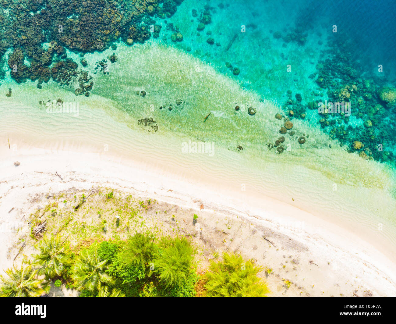 Aerial top down view Banyak Islands Sumatra tropical archipelago ...