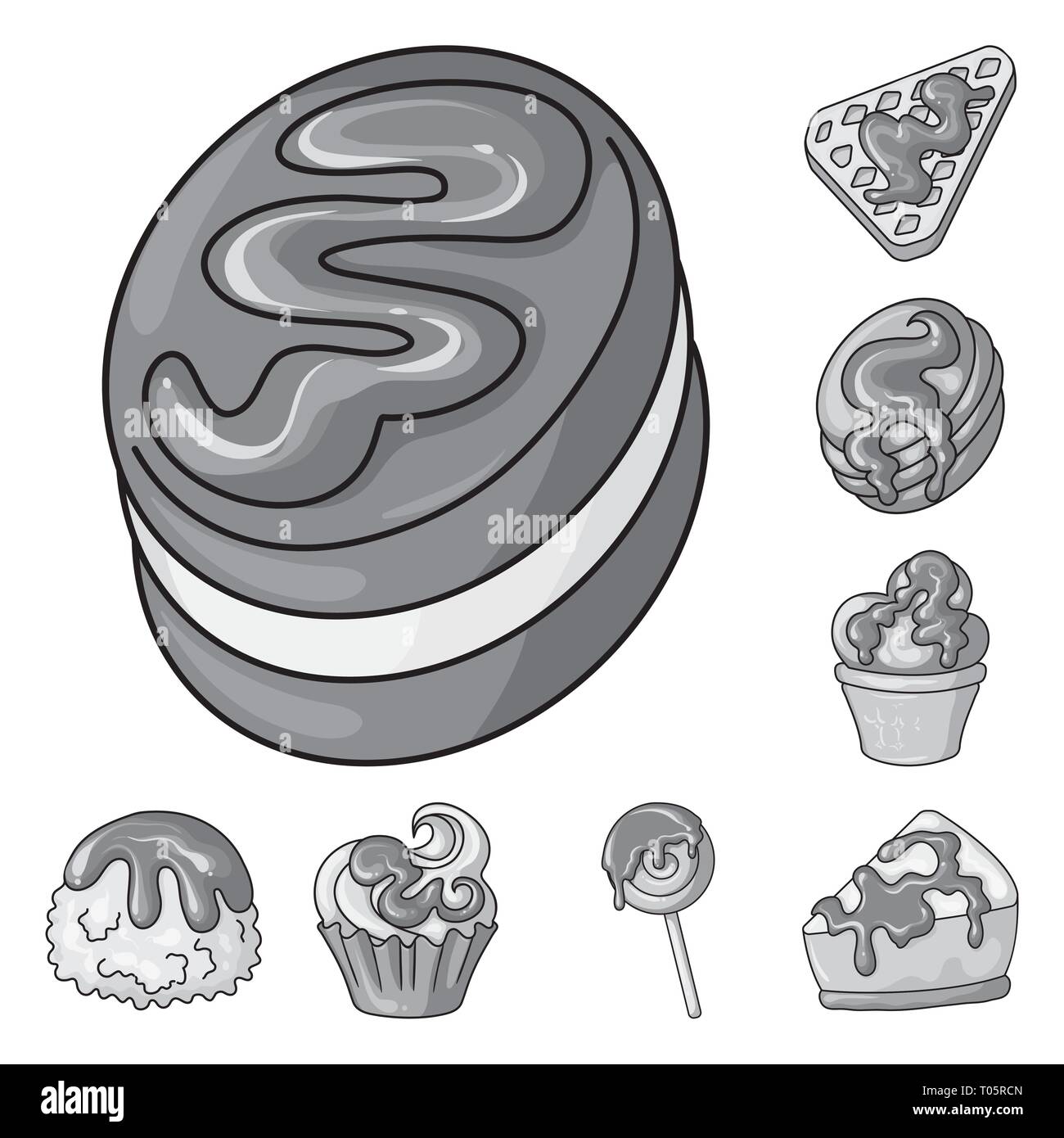 Vector illustration of sweet and caramel icon. Set of sweet and ...
