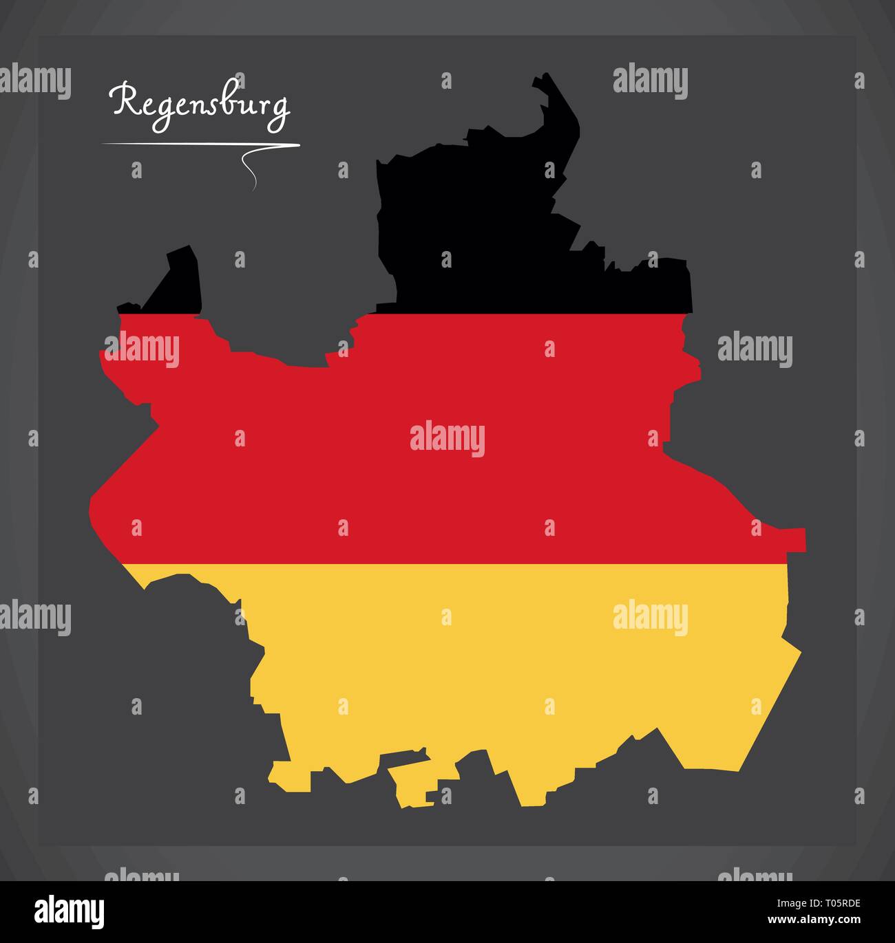 Regensburg City map with German national flag illustration Stock Vector ...