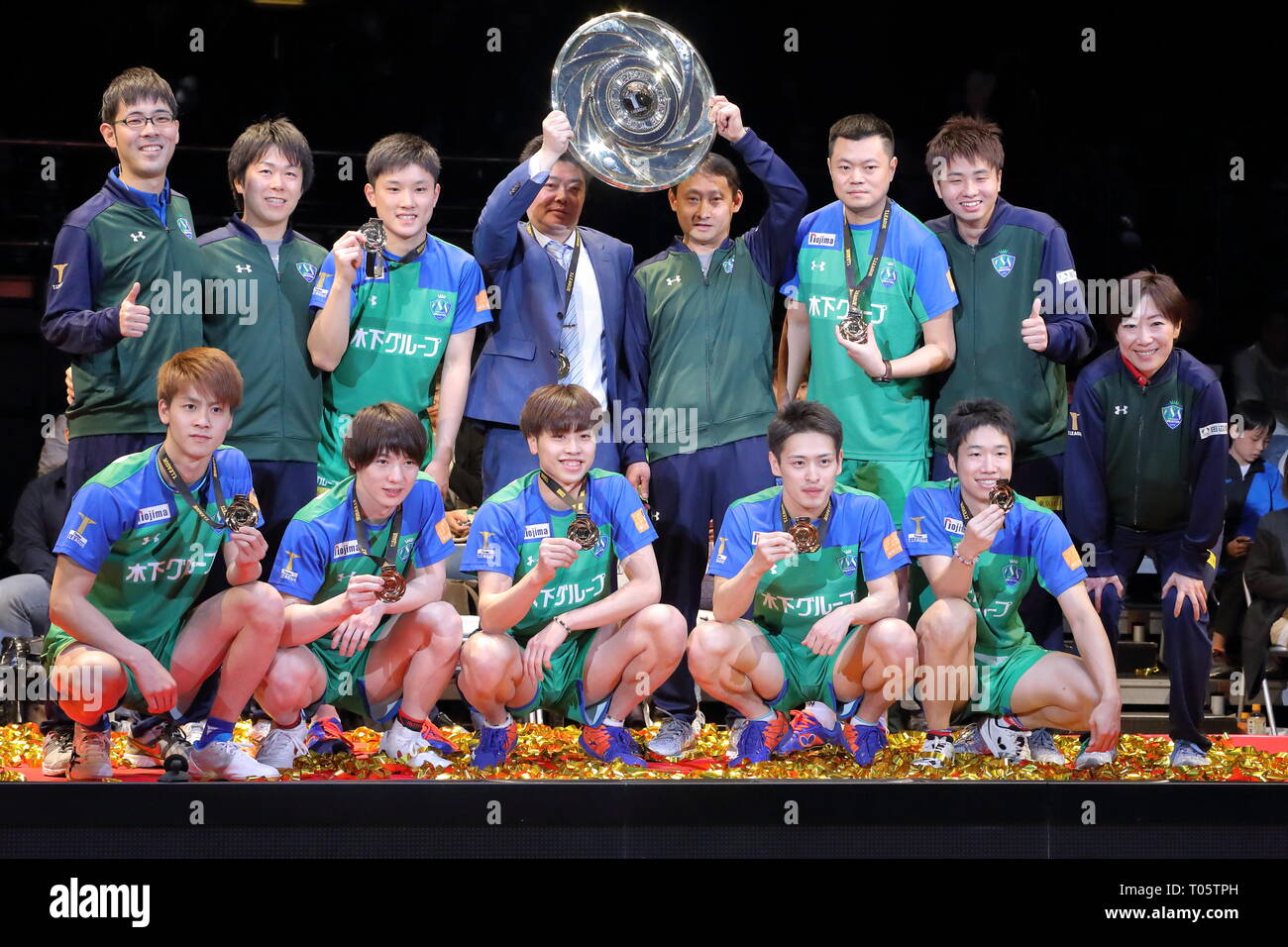 Tokyo, Japan. 17th Mar, 2019. Kinoshita Meister Tokyo team group (Meister) Table Tennis : 2018 ...