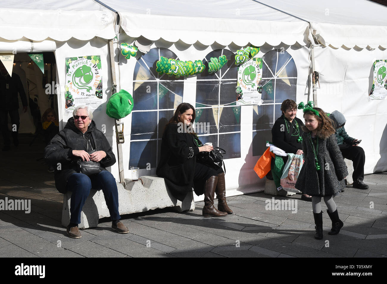 Copenhagen, Denmark. 17th March 2019. Irish lving in danish capital ...