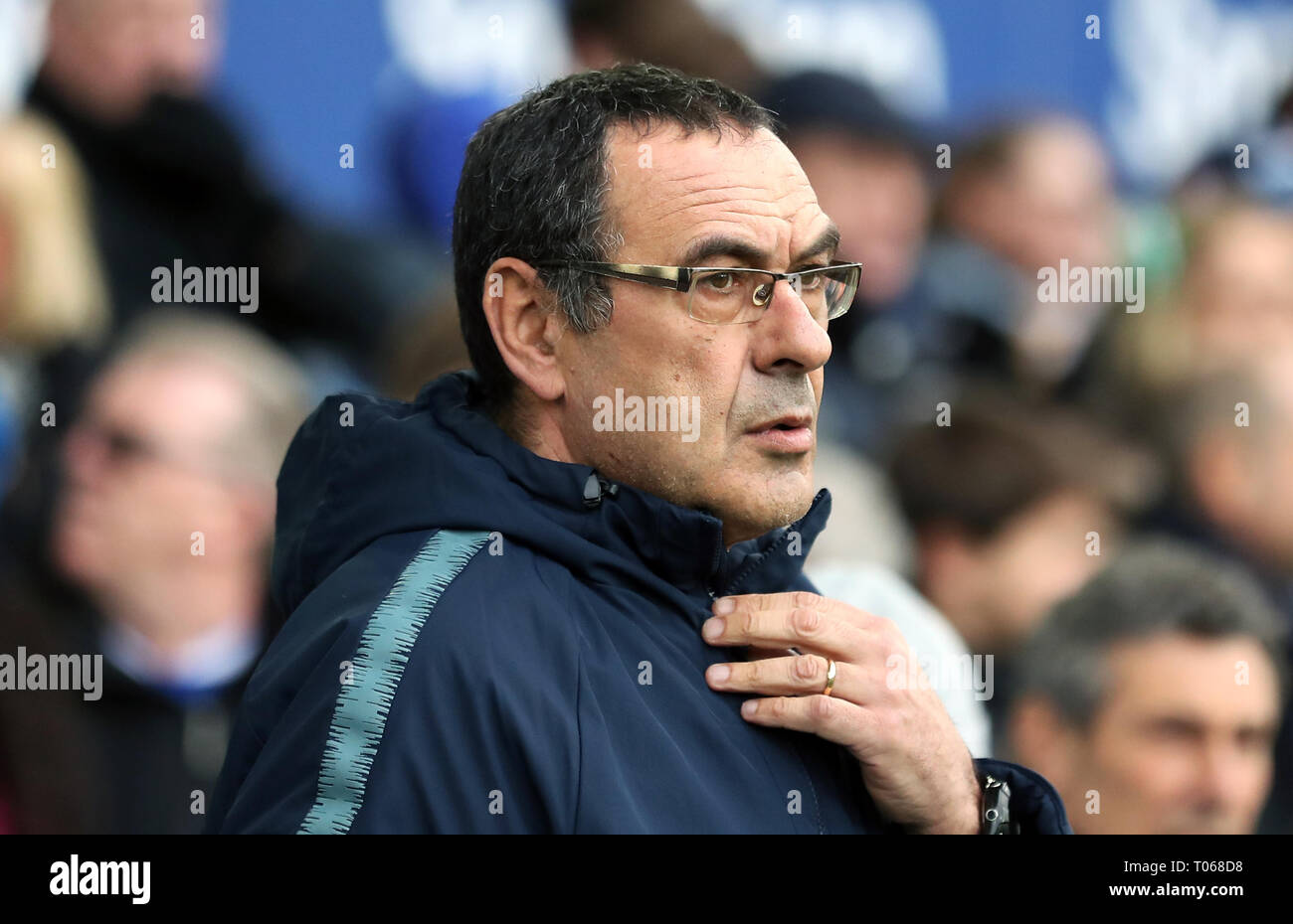 Chelsea manager Maurizio Sarri before the Premier League match at ...