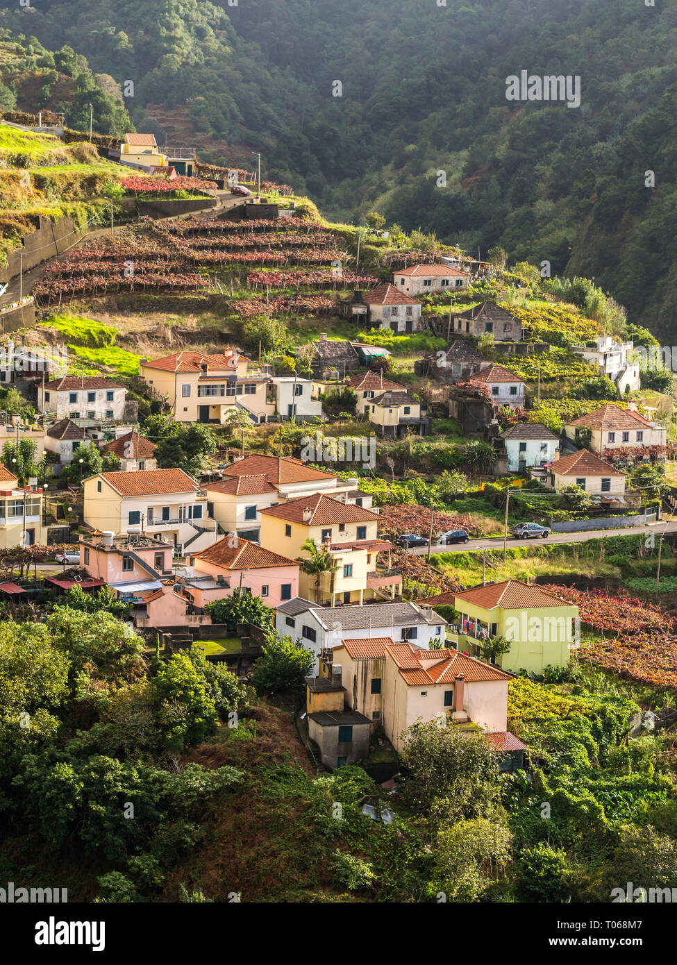 Landscape with a small village on the Madeira island, Portugal Stock ...