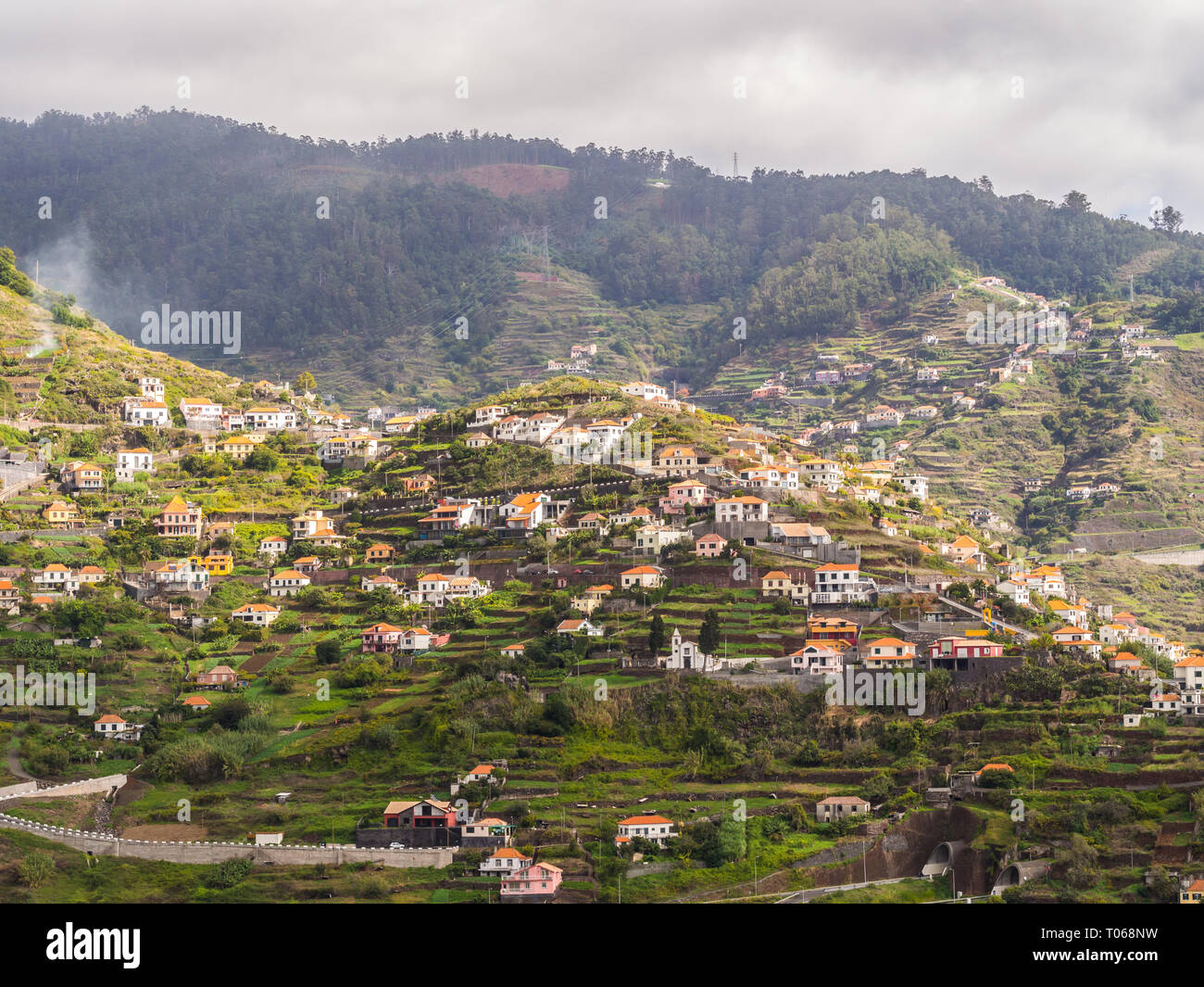 Houses and landscape on the Madeira island, Portugal Stock Photo - Alamy