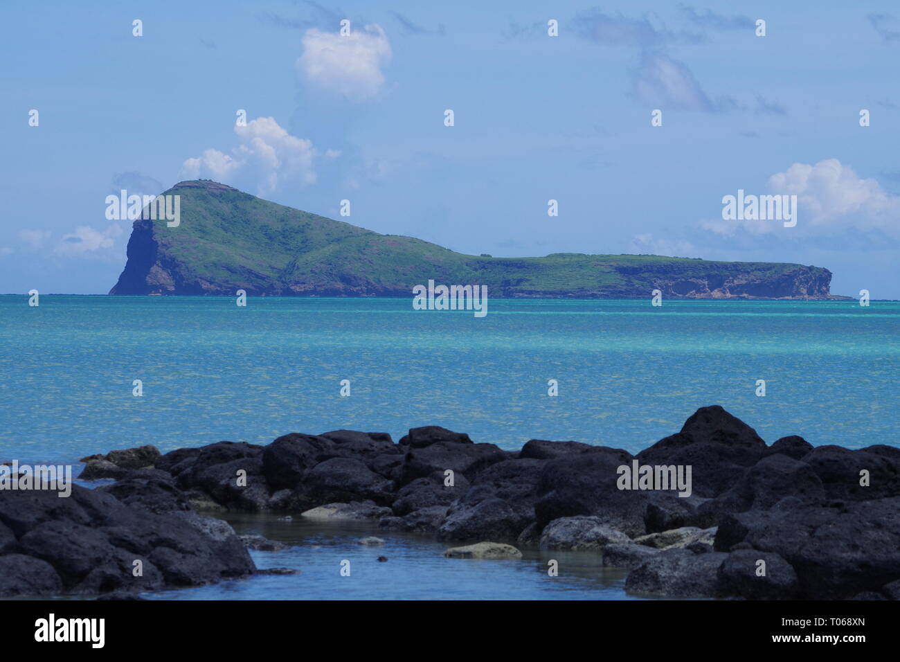The island of Coin de Mire also known as Gunners Quoin, Mauritius Stock ...