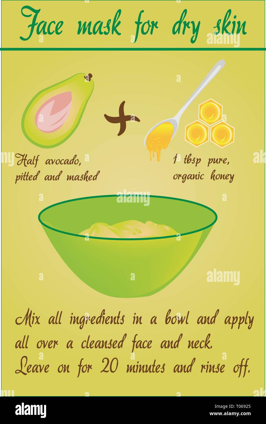 Avocado mask vector illustration. Diy Stock Vector Image & Art - Alamy