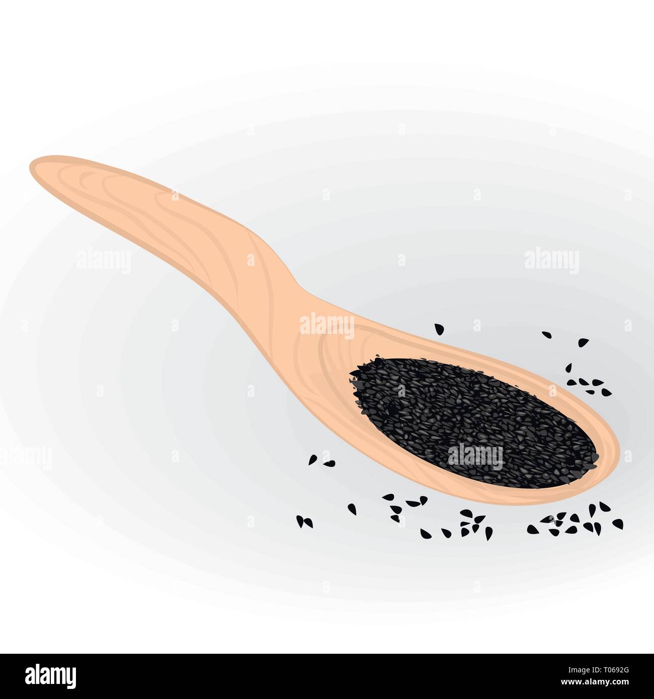Black cumin seeds in white Stock Vector Images - Alamy
