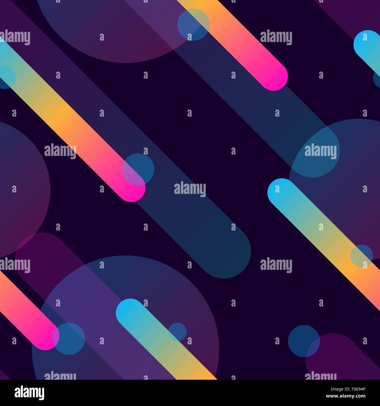 Vaporwave seamless 80's style pattern with geometric shapes. Colorful ...