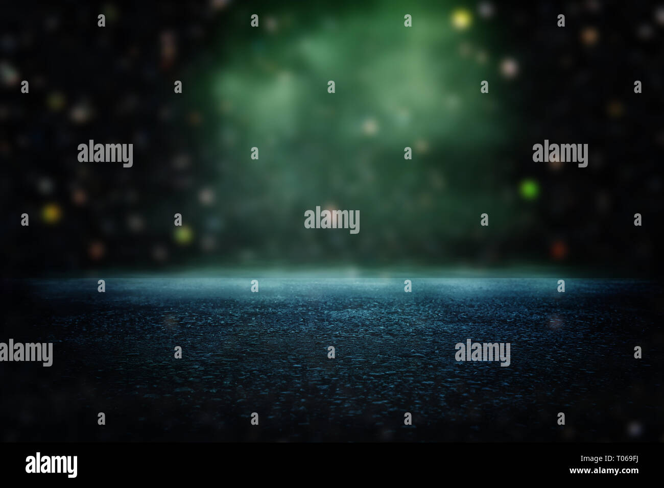 Spotlight over concrete floor. dark black background Stock Photo - Alamy