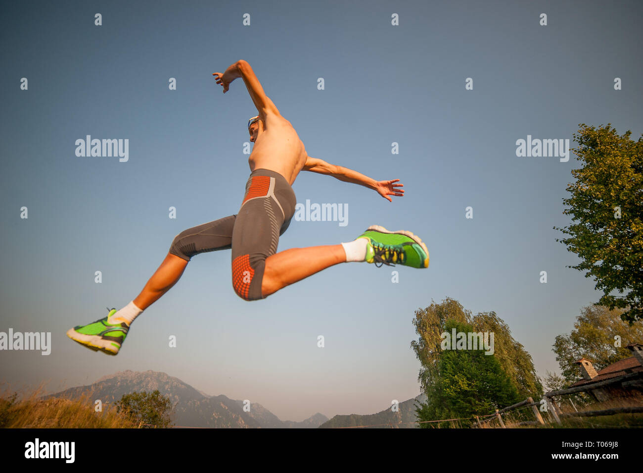 jumping obstacle race Stock Photo - Alamy