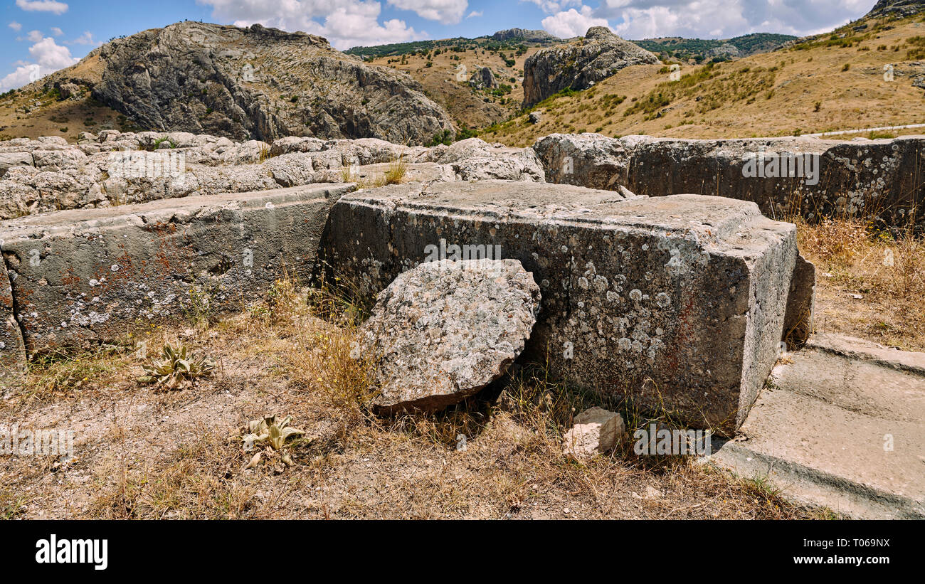 Dressed stone blocks of Temple I walls, Hattusa (also Ḫattuša or ...