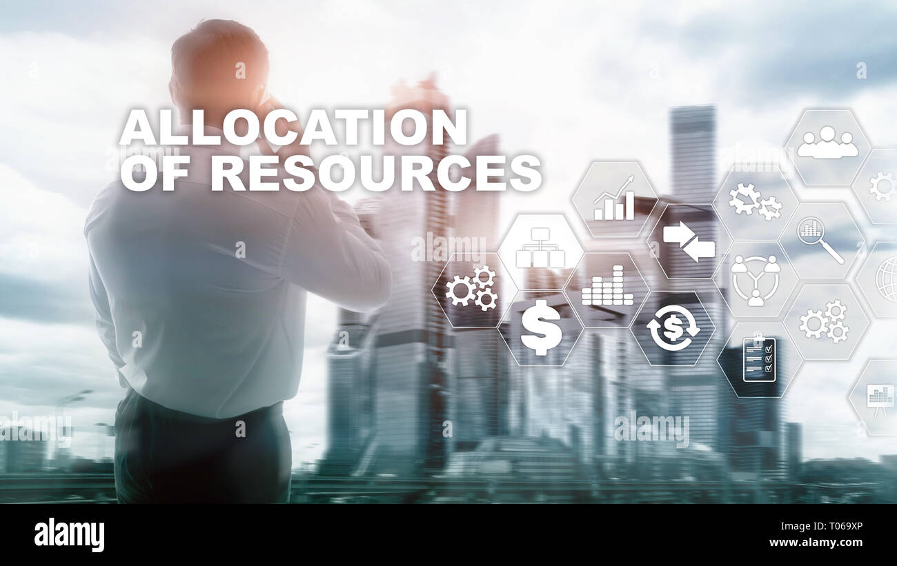 Allocation of resources concept. Strategic planning. Mixed media ...
