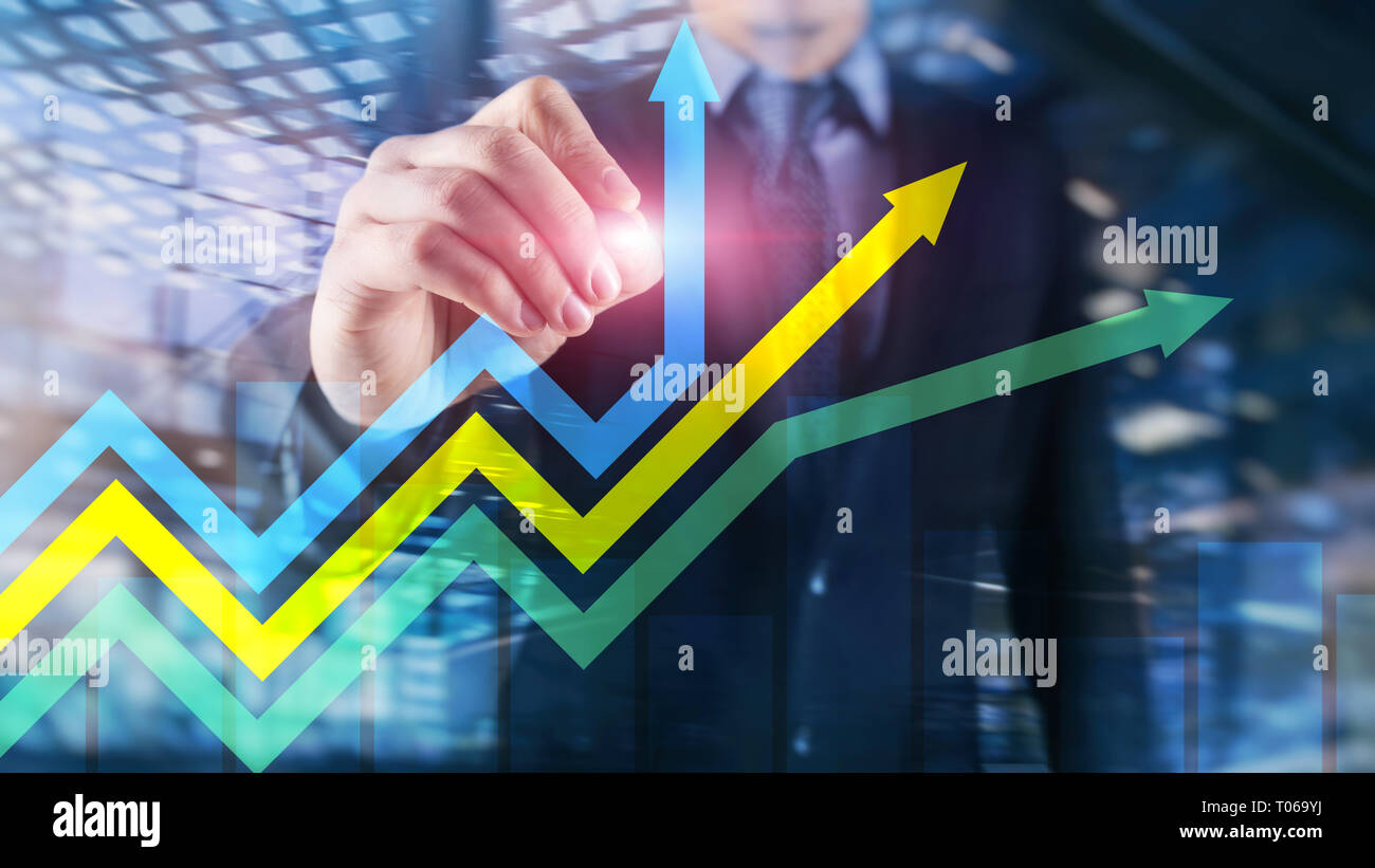 Financial growth arrows graph. Investment and trading concept Stock ...