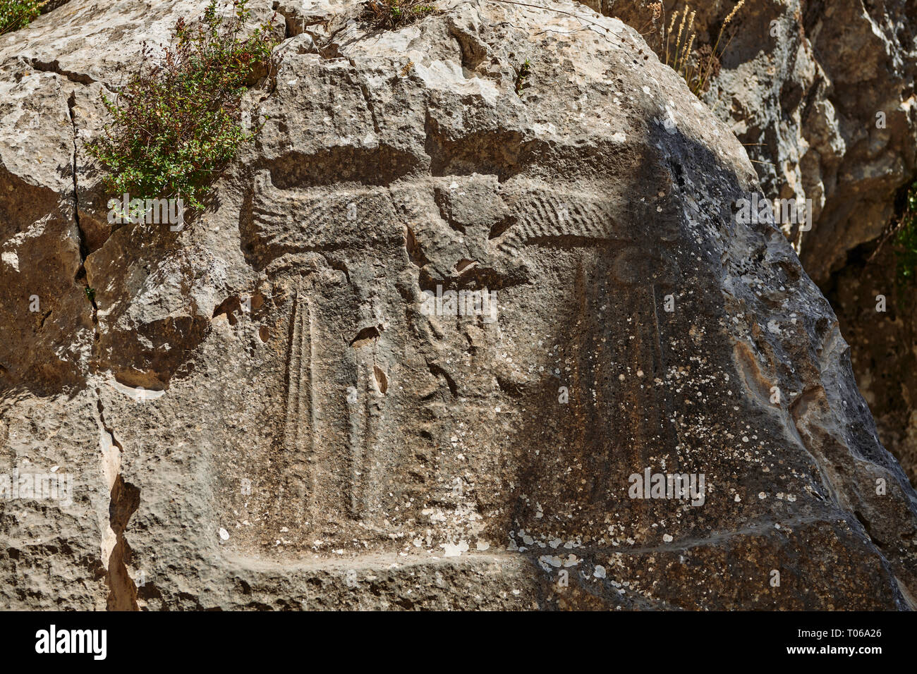 13th century BC Hittite religious rock carvings of Yazılıkaya Hittite ...