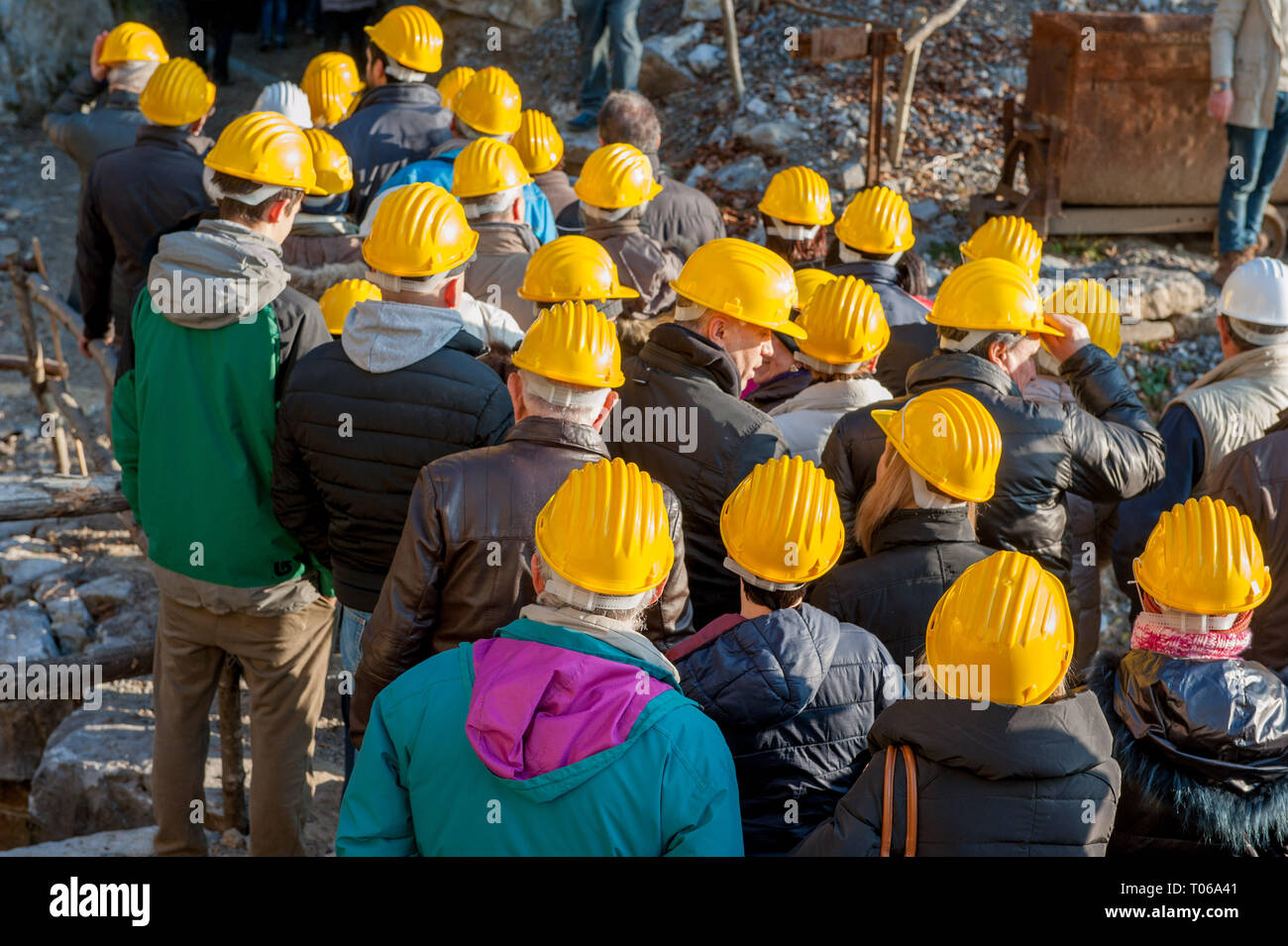Emergency test to get into the underground shelter Stock Photo - Alamy