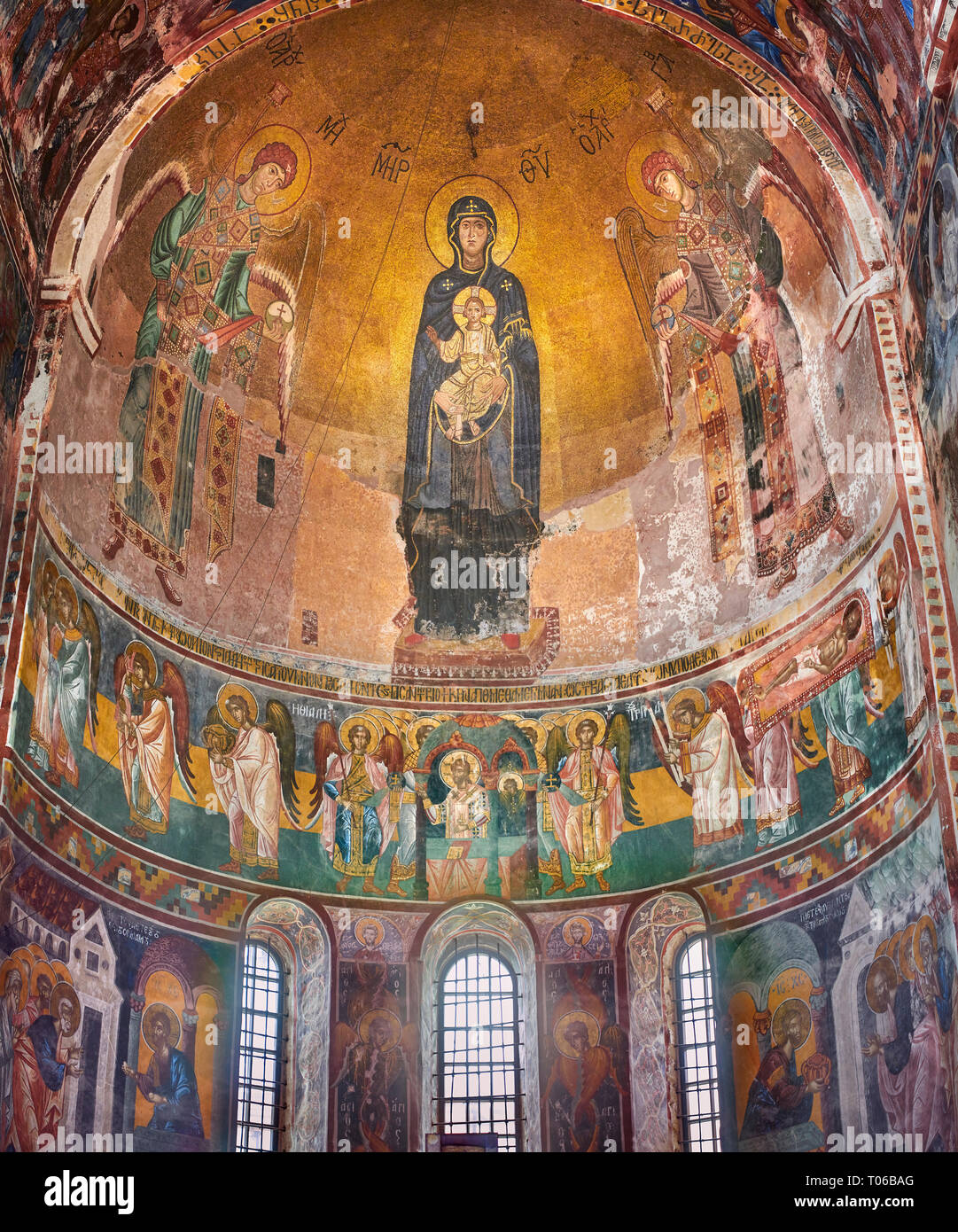 Pictures & images of the Byzantine mosaic of Theotokos, depicting the ...