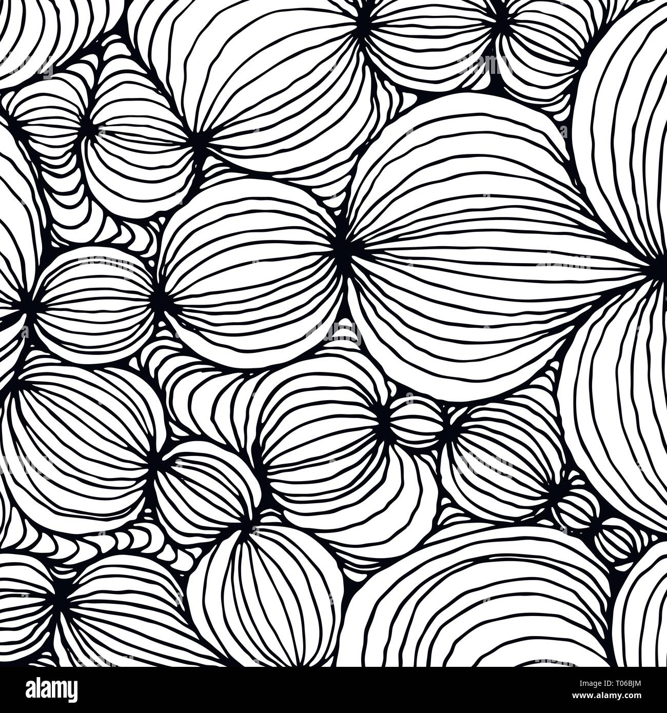 Vector doodle outline abstract ornamental ball stripe background. Funky ...