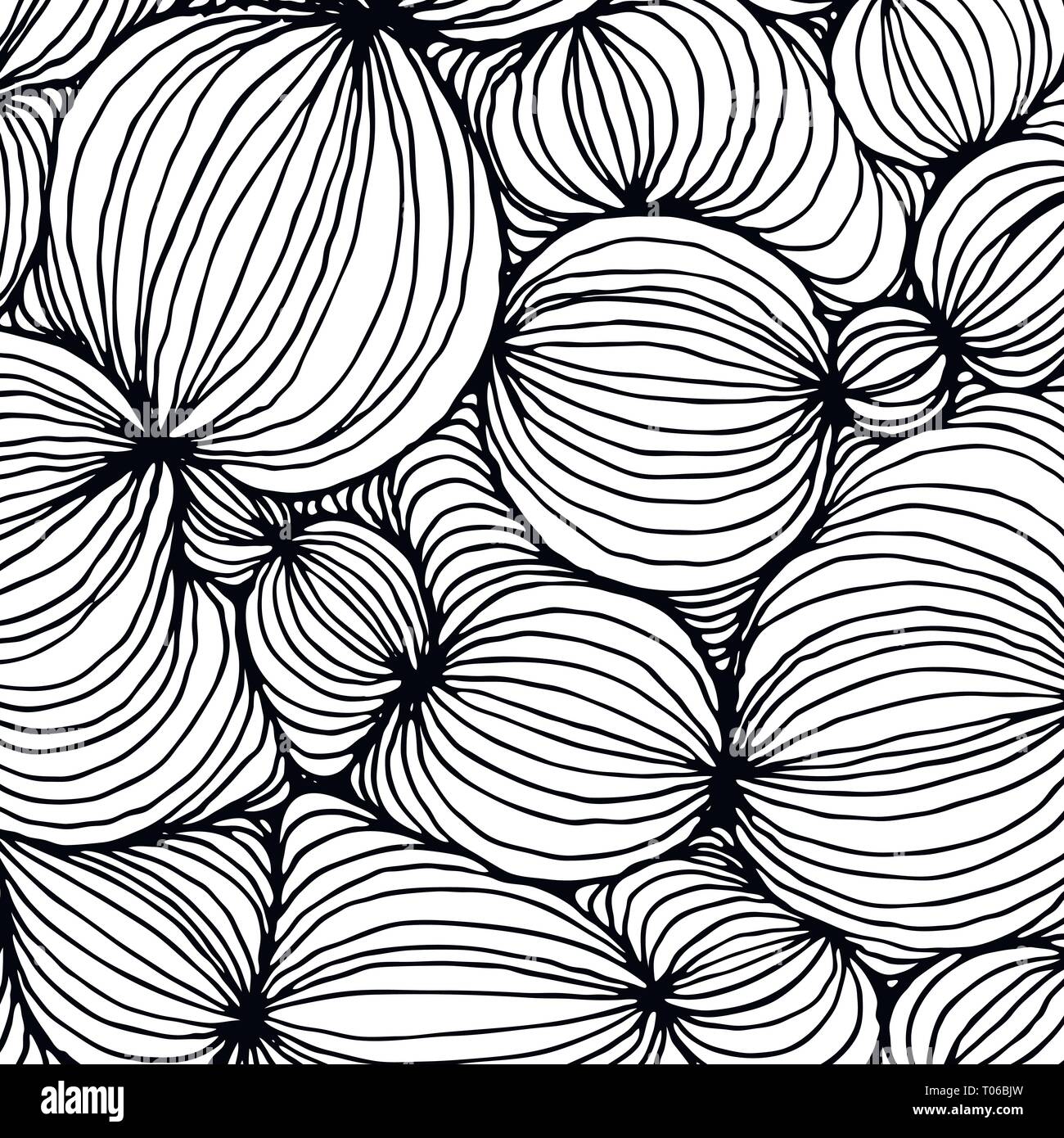 Vector doodle outline abstract ornamental ball stripe background. Funky ...