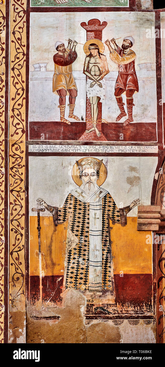 Medieval Georgian fresco of Gelati Monastery, Georgia, Europe Stock ...