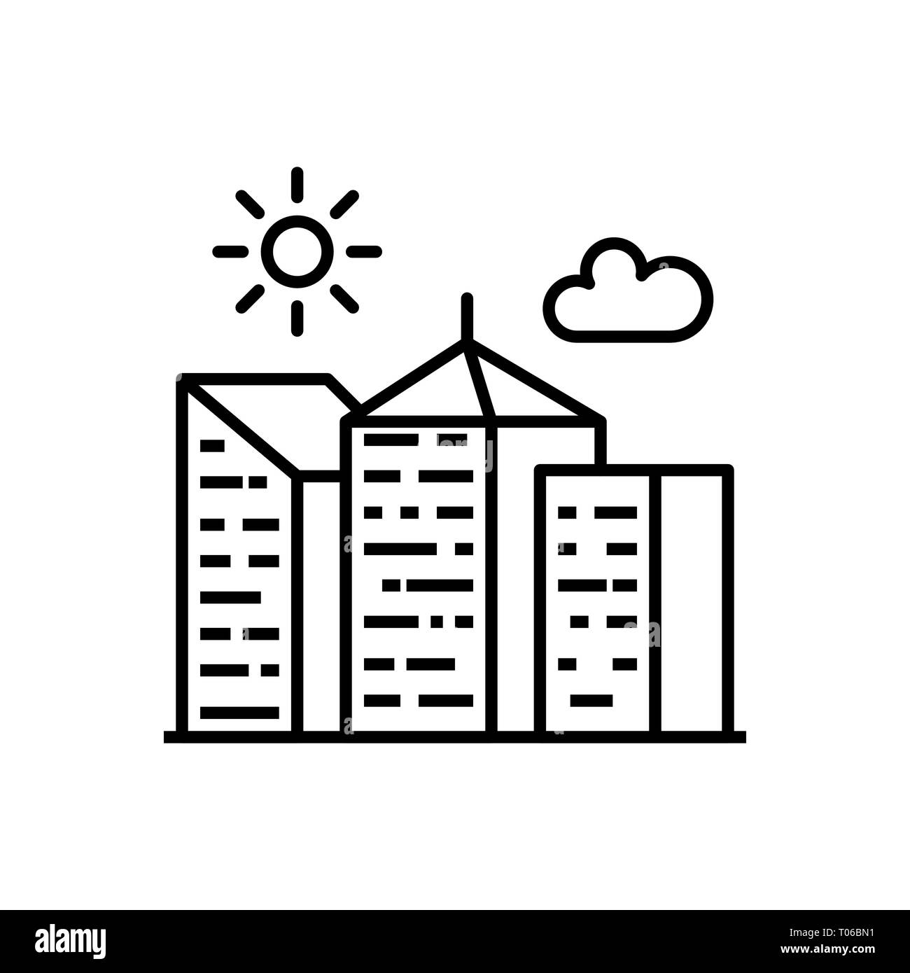 Multi storey building linear Stock Vector Images - Alamy
