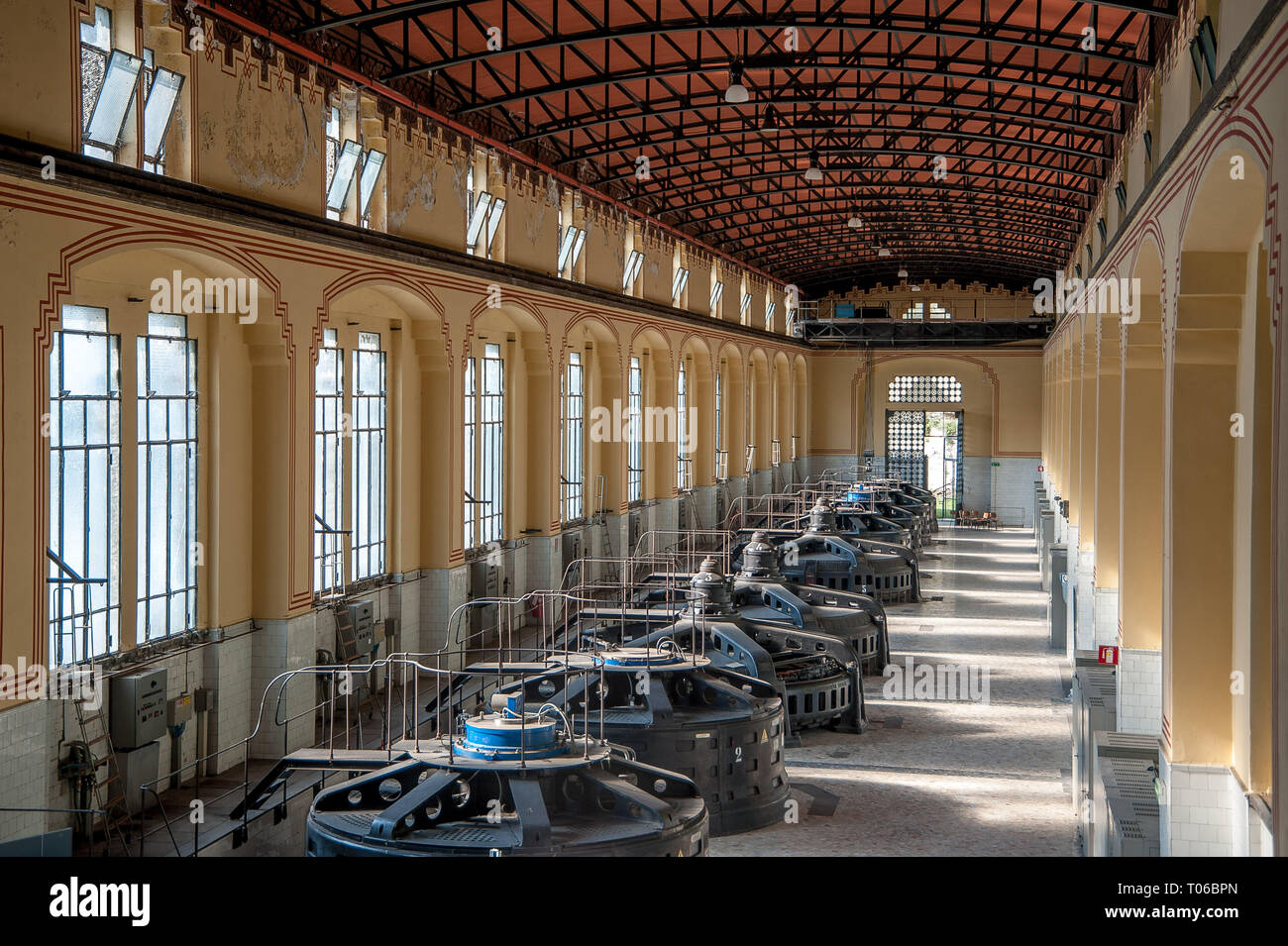 Trezzo d'Adda: turbines in hydroelectric power plant to generate energy ...