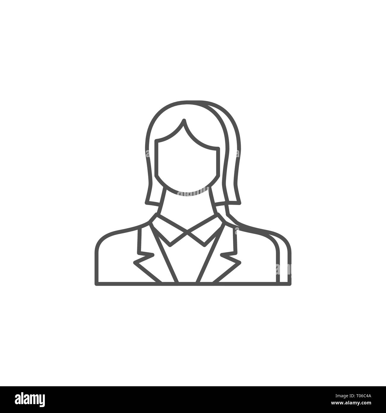 Employee Woman Flat Vector Icon Stock Vector Image & Art - Alamy