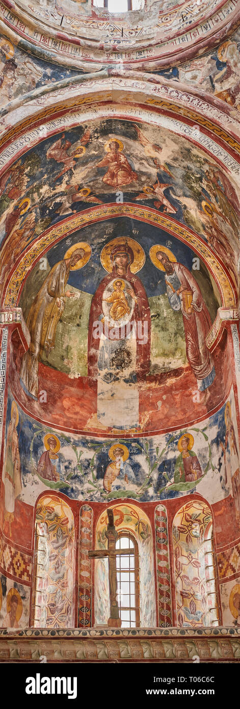 Pictures & images of the Byzantine apse fresco of Theotokos, depicting ...