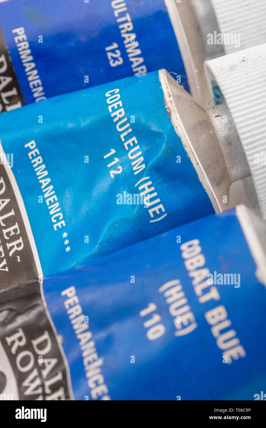 Coeruleum blue paint tube hi-res stock photography and images - Alamy