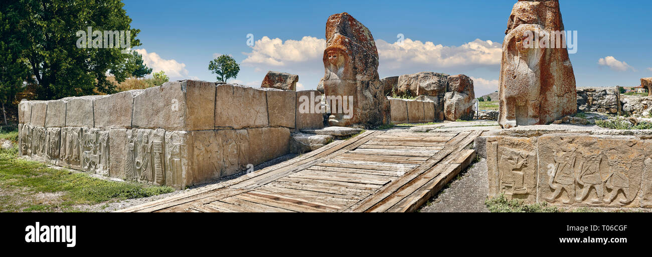 Picture fo Hittite relief sculpted orthostat panels and the Sphinx Gate ...