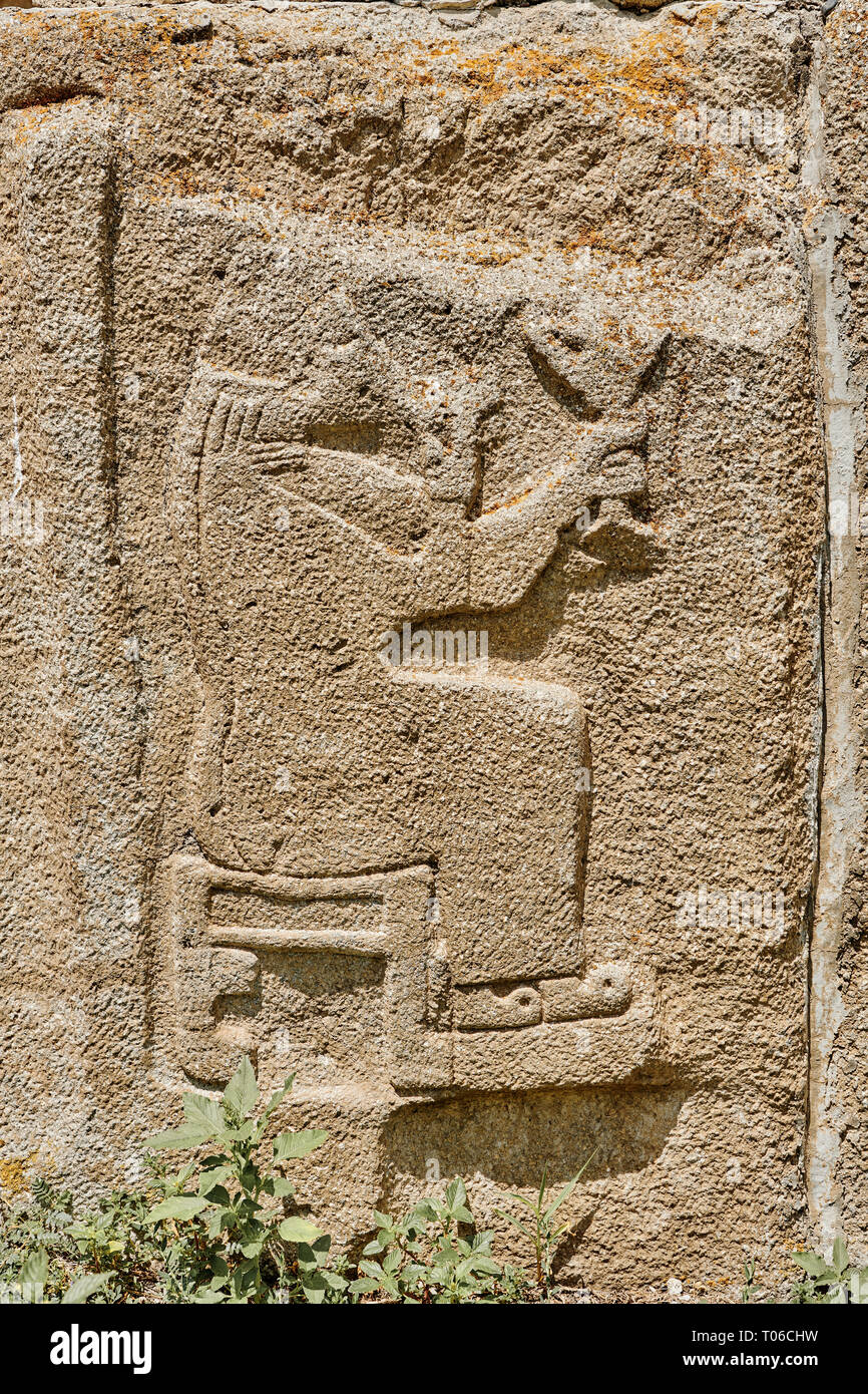 Picture fo Hittite relief sculpted orthostat panels of the Sphinx Gate ...