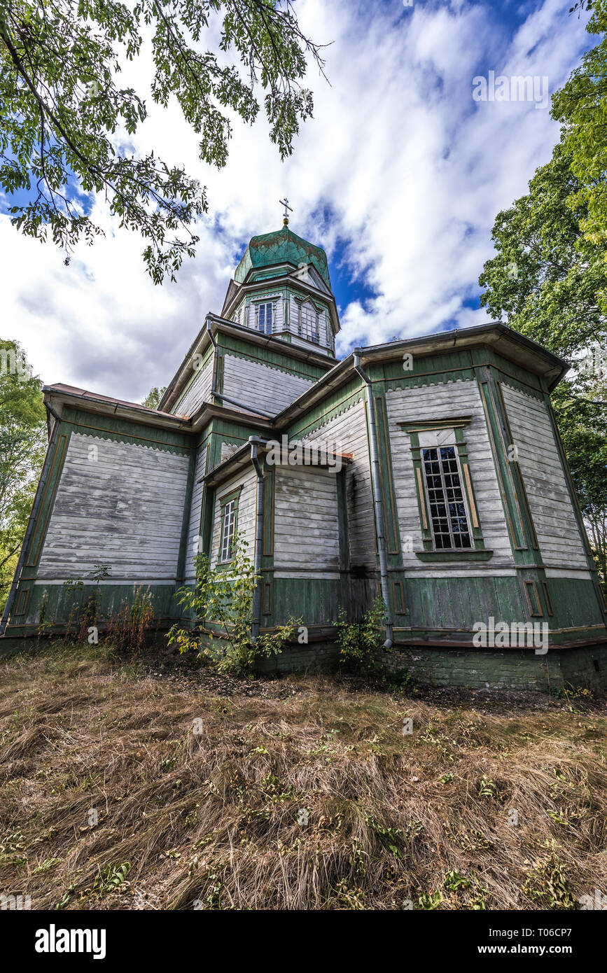Wooden Orthodox church of Saint Michael in Krasne, one of abandoned ...