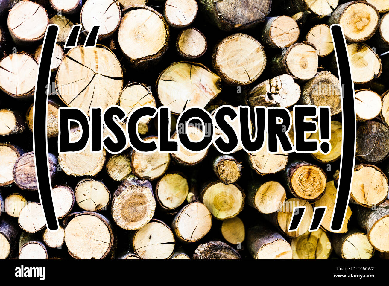 Text sign showing Disclosure. Business photo showcasing The action of ...