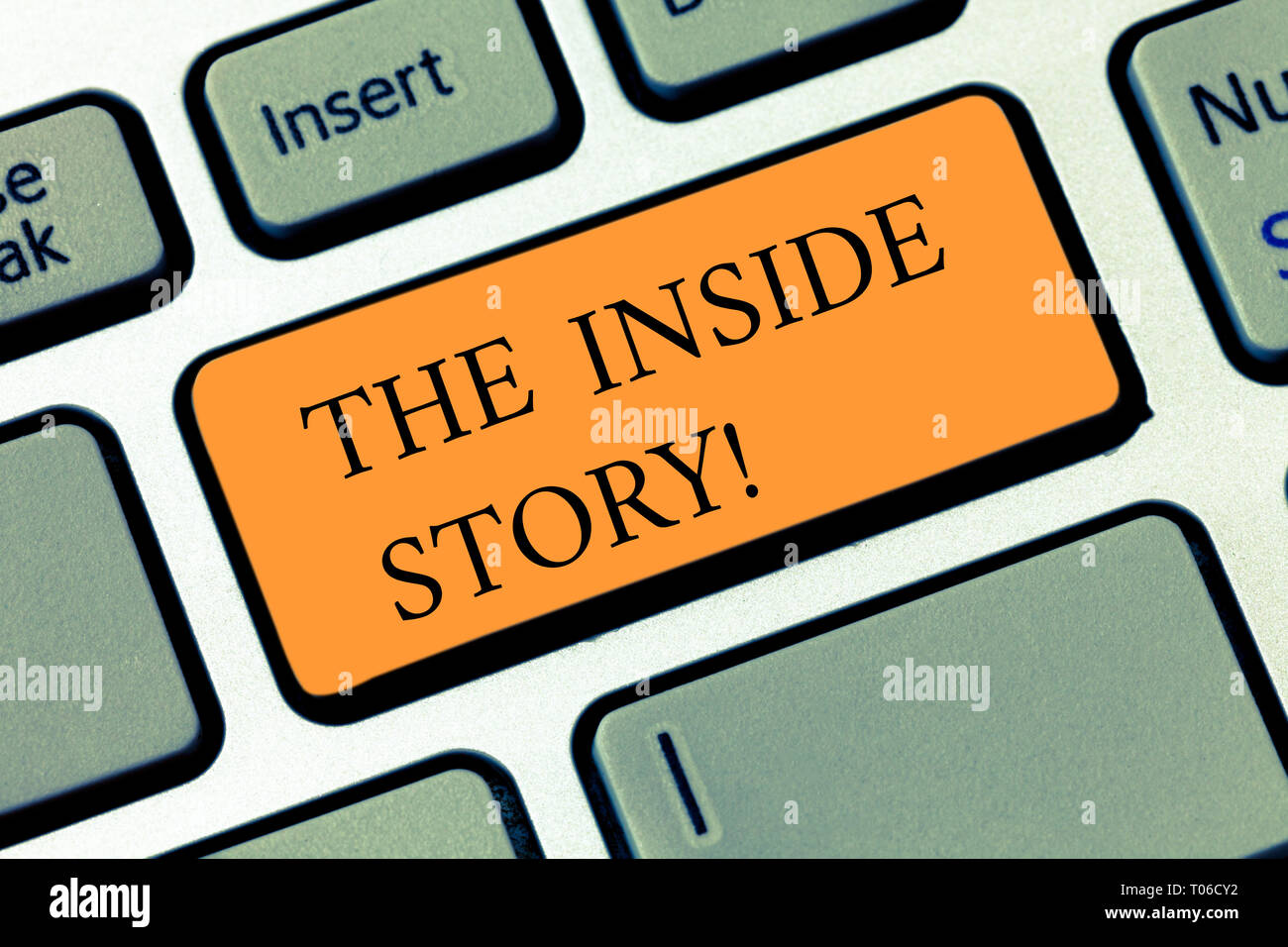 Handwriting text writing The Inside Story. Conceptual photo information ...