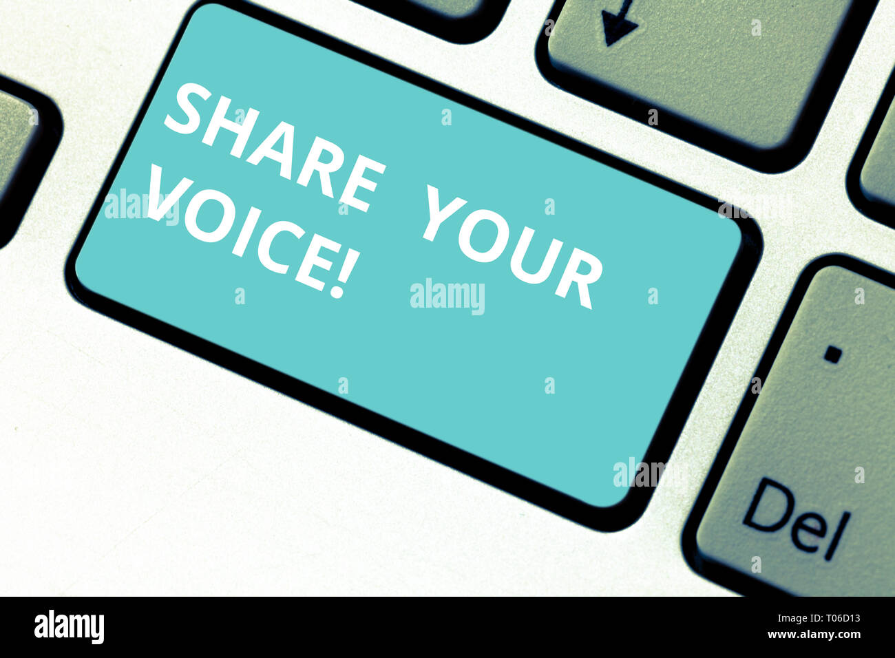 Word writing text Share Your Voice. Business photo showcasing tell your ...