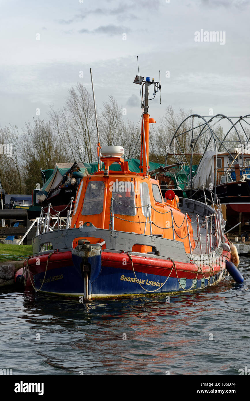 Old Shoreham Lifeboat at Saul Junction, Gloucestershire, UK Stock Photo ...