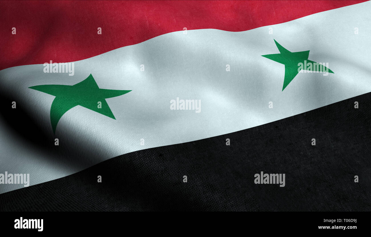 3d rendering syria flag waving hi-res stock photography and images - Alamy