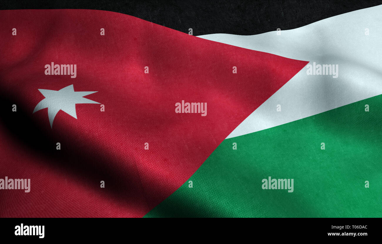Jordan Waving Flag in 3D Stock Photo - Alamy