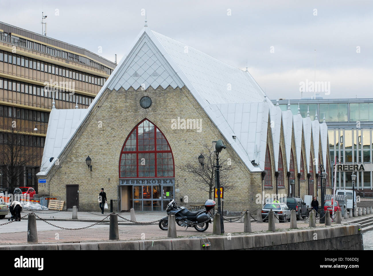 Neo-gothic Feskekôrka (Fish church) indoor fish market and ...