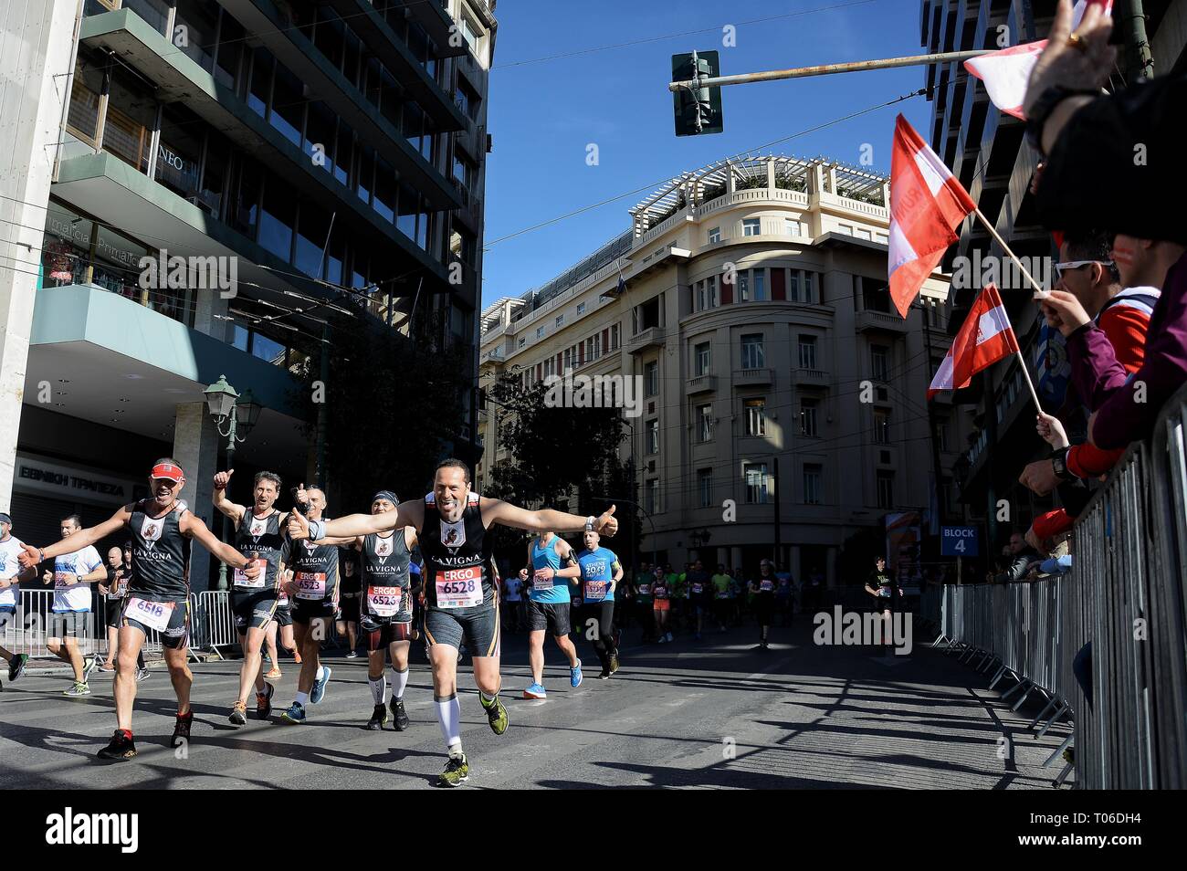 Runners seen running at the race of Athens Half Marathon 2019 Stock ...