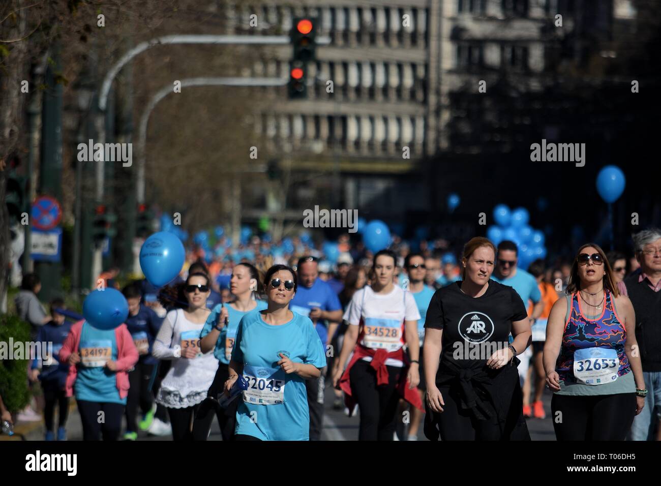 Runners seen running at the race of Athens Half Marathon 2019 Stock ...