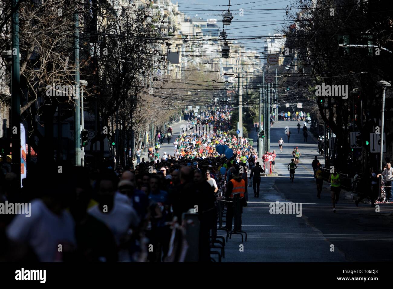 Runners seen running at the race of Athens Half Marathon 2019 Stock ...