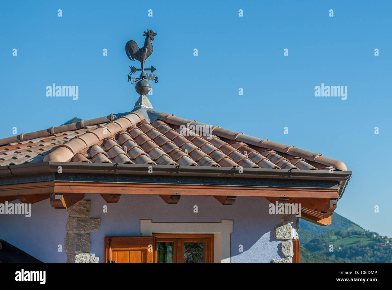 roof with compass e Wind vane for wind direction Stock Photo - Alamy